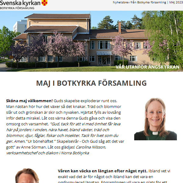 Nyhetsbrev från Botkyrka församling maj 2023