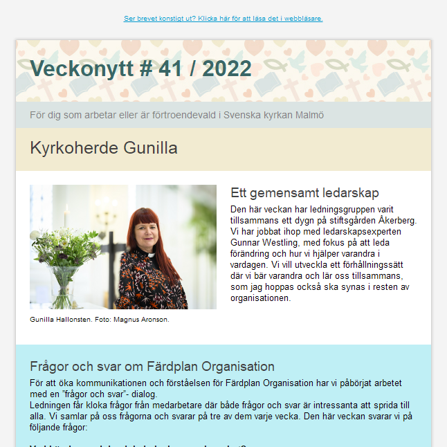 Veckonytt vecka 41 / 2022