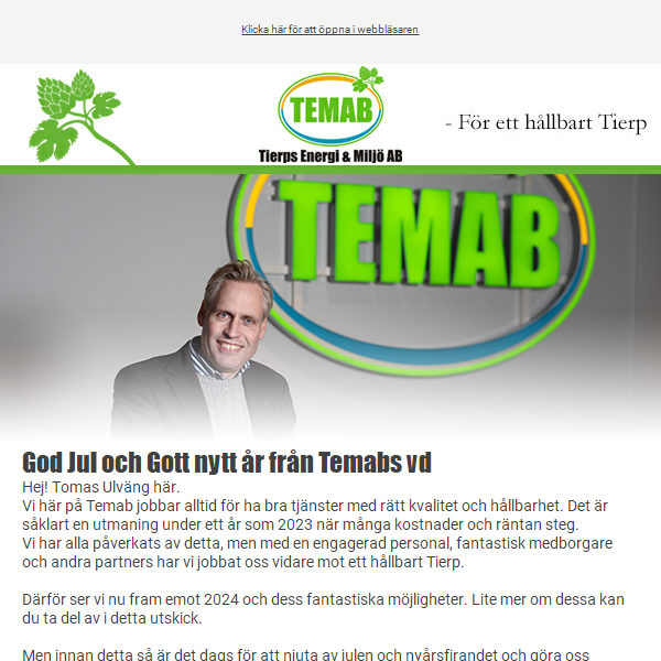 God Jul och gott nytt år från Temab