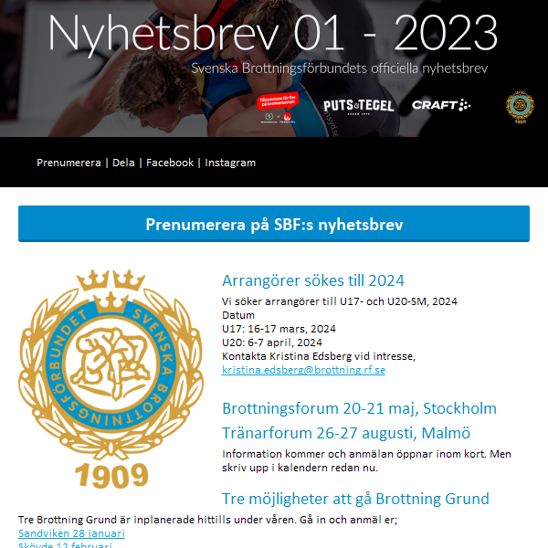 SBF Nyhetsbrev 01 - 2023