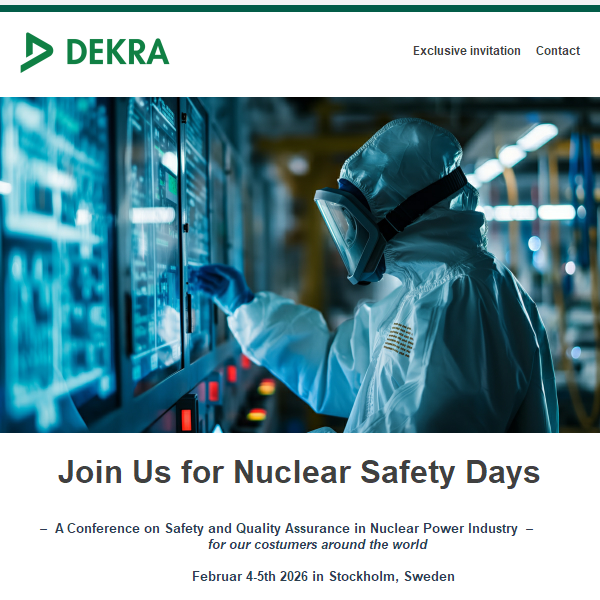 Exclusive invitation - DEKRA Nuclear Seminar 4-5 2026