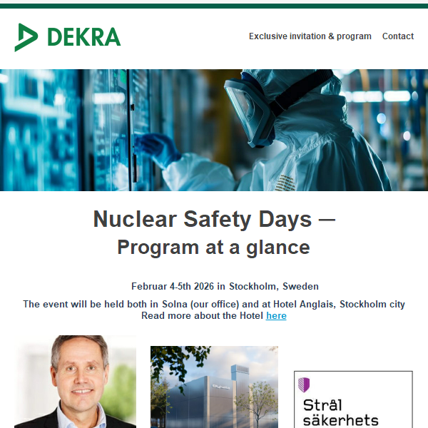 Exclusive invitation - DEKRA Nuclear Seminar 4-5 2026